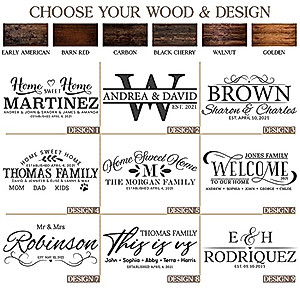 Personalized Key Hook for Wall - Cuztomized Wooden Key Hooks Decorative for Home Kitchen Farmhouse Decor - Custom Organizer Mother's Day Gift for Key Bill Glass Holder for Entryway Storage Hallway C01