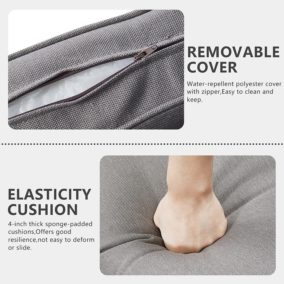 HUMMUH 7 Piece Patio Furniture Set Outdoor Sectional Sofa,High Back Patio Swivel Rocker Chairs with Ottomans Coffee Table for Porch,Garden,Backyard