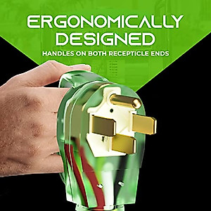 GearIT 50 Amp Y Splitter Adapter Cord for RV and EV, 4-Prong 250-Volt, NEMA 14-50P to x2 NEMA 14-50R, 6/3, 8/1 STW AWG Gauge for Outdoor Power Cord - Auto/RV/EV/Tesla Model 3/S/X/Y - 3.2 Feet