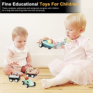 FVLFIL 4PCS Toy Car Electric Music Set, OYN Food Grade ABS Material Car, Plane, Train, Submarine Vehicle Four-Piece, Gift Specially Designed for Children and Babies (More Than 12 Months)………