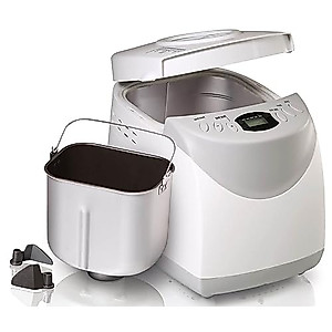2 lb. Automatic Bread Maker, Gluten Free Setting, Various Bread Sizes, Bread Crust Selector, Light, Medium, Dark Crust Setting (White)