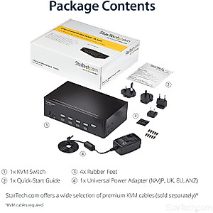StarTech.com StarTech.com 4-Port Dual Monitor HDMI KVM Switch with Audio & USB 3.0 hub - 4K 30Hz - 4 PC Mac Computer KVM Switch Box for HDMI Display , TAA (SV431DHD4KU)