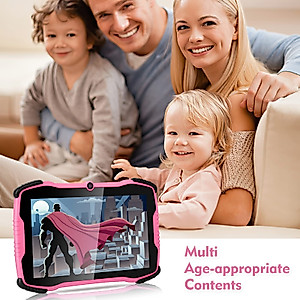 Tablet for Kids 7 Kids Tablet for Toddlers Tablet with Case Included, Kids Learning Tablet with Wi-Fi Dual Camera 2GB 32GB, Parental Control, Youtube, Netflix,Shock Proof Children Tablet for Boy Girls