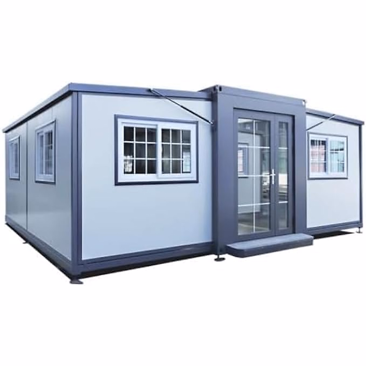 HUGHEARTS Portable Prefabricated Tiny Home 20x20ft, Mobile Expandable Plastic Prefab House for Hotel, Booth, Office, Guard House, Shop, Villa, Warehouse, Workshop (with Restroom)