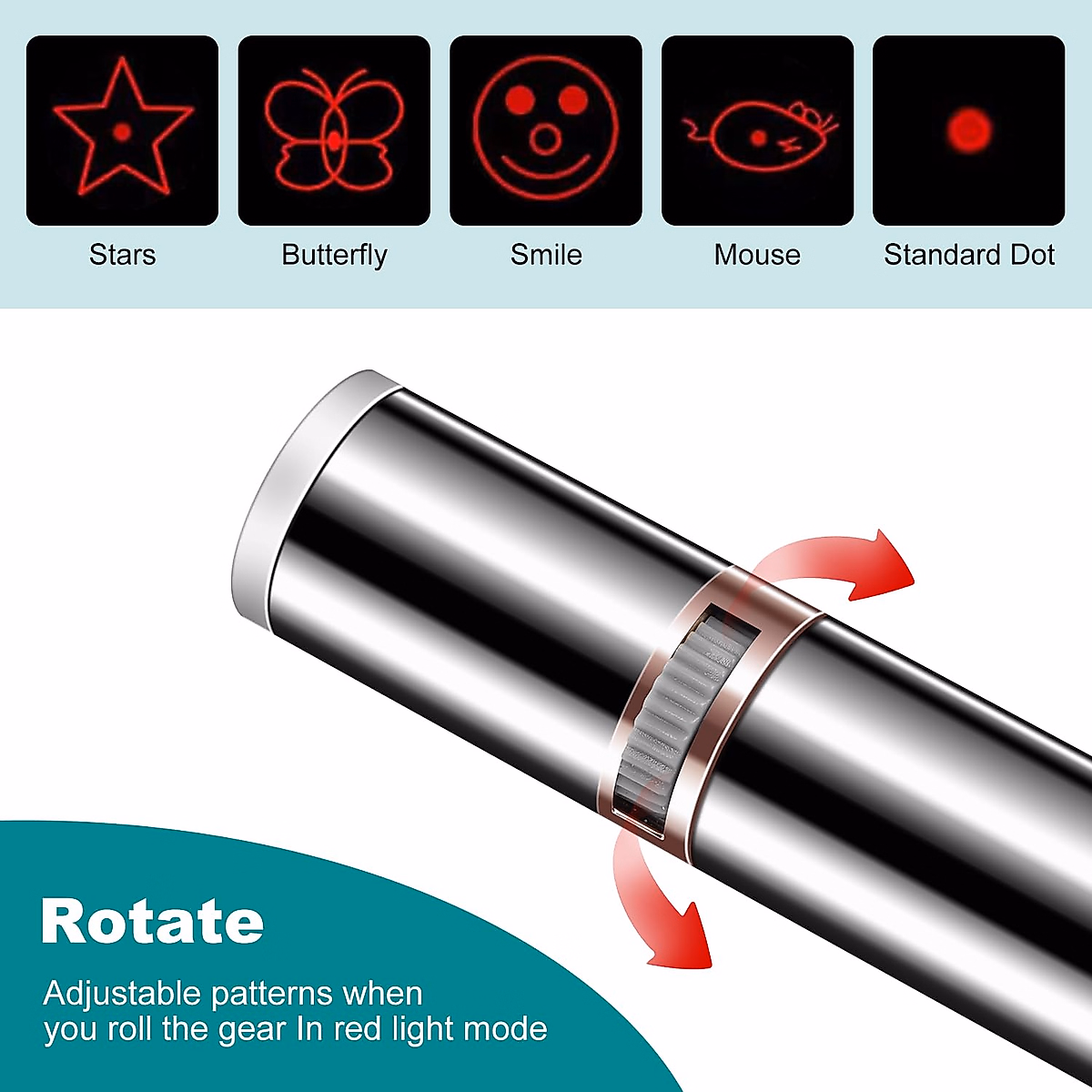 Cowjag Laser Pointer, Cat Birds Toy Pointer for Indoor, Cat Mouse Toys Wand Light Pet Interactive Toys to Keep Cat Busy, for Kitten Cat Dog Chase Play