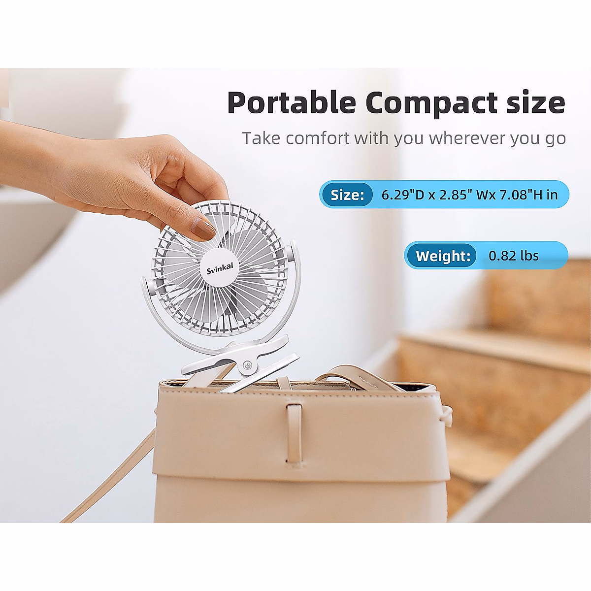 Desk Fan, Battery Powered Square Camping Fan, Portable Fan for Home Office, Travel Fan for Sleeping Fits in Suitcase, 20000mAh Blue Border Outdoor Fan, Transparent Fan Blade, 3 speeds, Timer.