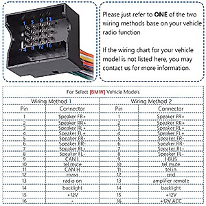 Bingfu Radio Wire Harness for Select 2002-2010 BMW E39 E46 Mercedes-Benz W203 W211 Mini Cooper 16Pin DB41 Wiring Harness with Antenna Adapter for Car Stereo