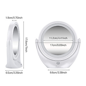 FQYYDD Illuminated Makeup Mirror Usb Rechargeable Makeup Lamp Mirror Double-Sided Mirror