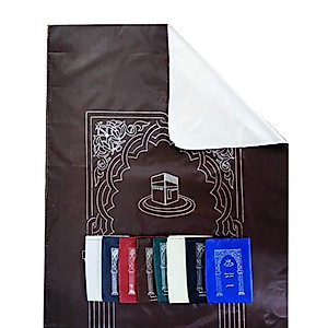 Set 8 Pockets Prayer Rug Mat Travel Portable Gift Outdoor Musallah Pads Carpet Outing Picnic Salah