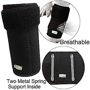 Dog Leg Brace, Pair of Dog Front Leg Compression Brace Canine Leg Wrap with Metal Strips & Safety Reflective Straps, Protects Wounds Brace Heals and Prevents Injuries and Sprains