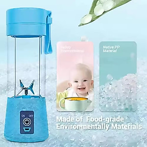 16oz Portable Blender, USB Rechargeable Personal Size Blenders, Smoothie Blender with 6 Blades for Protein & Shakes, Mini juicer with Extra Handle Lid for Travel Sports Outgoing