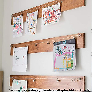 ECKJ Screw Eye Hooks Metal Eye Bolt 20 Pieces Black Zinc Plated Self Tapping Screws O Ring Eye Pins 1.46 inch