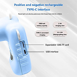 SainSpeed Kids Selfie Camera, Digital Video Cameras for Toddler Age 3-9, Instant Print Camera with 3 Rolls Paper，Portable Toy for Girls and Boys Birthday,Valentines Gifts-Blue