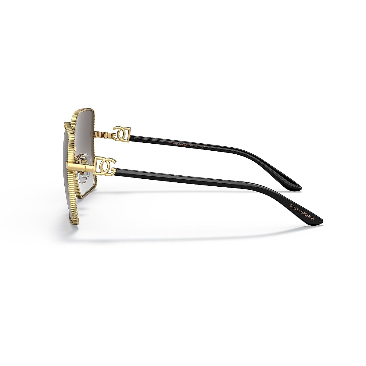 Dolce & Gabbana Women's Round Fashion Sunglasses, Gold/Light Grey Gradient Black, One Size