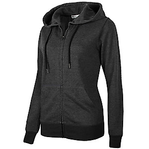 MAJECLO Women's Active Slim Fit Zip-Up Hoodie Jacket Long Sleeve Sweatshirt (Medium, Slim_Charcoal)
