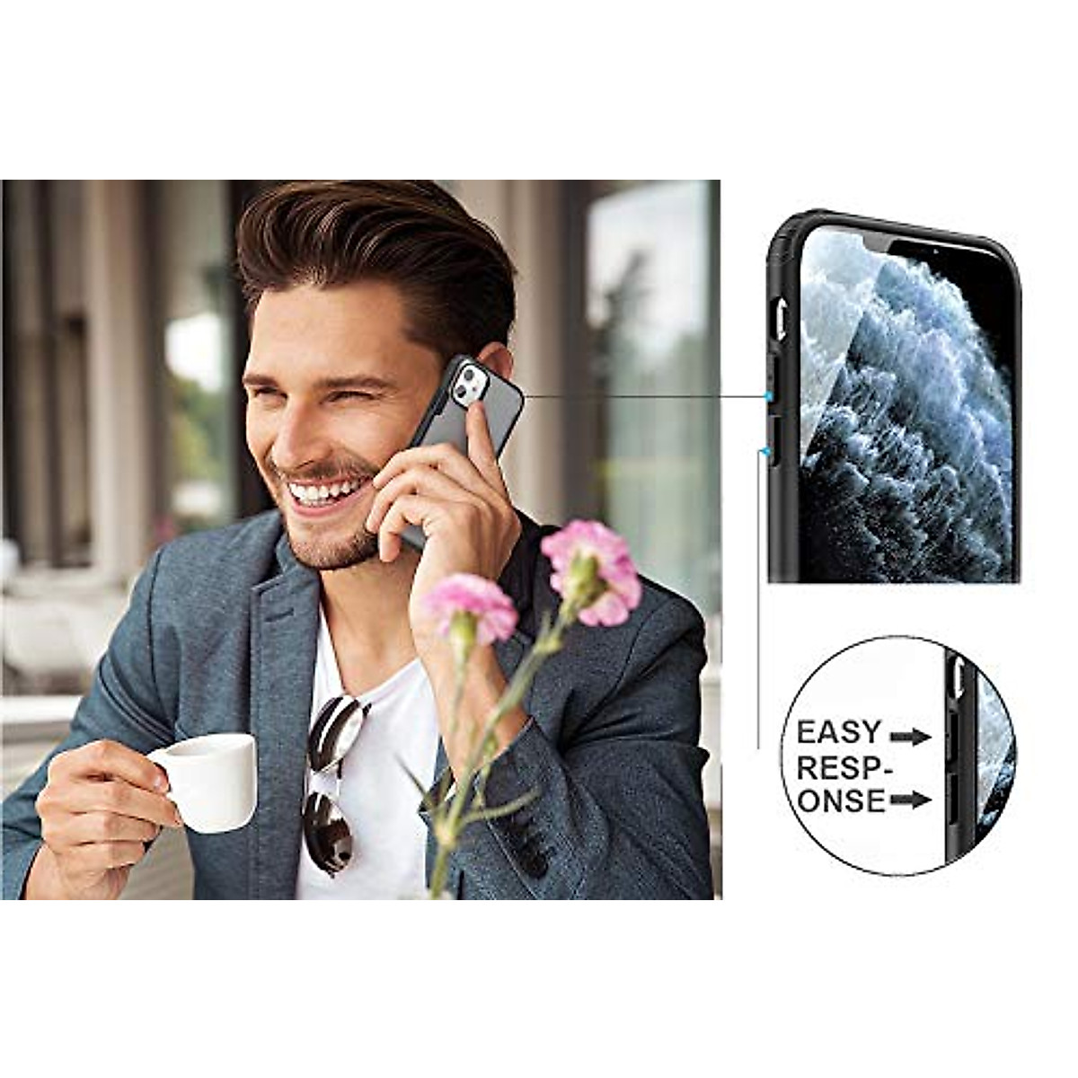 ZILLKO Compatible with iPhone 11 Case - Military Grade Drop Protection - Shockproof Phone Armor - Scratch Resistant - Lightweight - Slim Protective - Hybrid Case Designed for iPhone 11 6.1" - Black