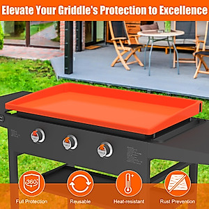 Silicone Griddle Mat Cover for Blackstone - 28 Inch True All-Encompassing Coverage Heavy Duty Food Grade Grill Buddy Mat, All Season Cooking Surface Protective Cover