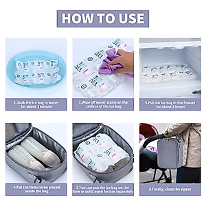 AURAUS Breast Milk Cooler Bag with Ice Packs Fits 2 Baby Bottles Up to 9 Ounce Suitable for Nursing Mom Daycare (Grey)