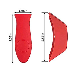 Silicone Hot Handle Cover, Assist Pan Holder for Cast Iron Skillets and Traditional Pots - Red
