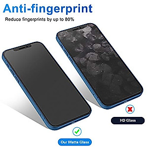 Keegud Matte Privacy Screen Protector for iPhone 12 Pro Max Tempered Glass [Anti Spy] [Anti Glare] [Anti Fingerprints] Edge To Edge Full Coverage 9H Film Silky Smooth for iPhone Games - 6.7 Inch