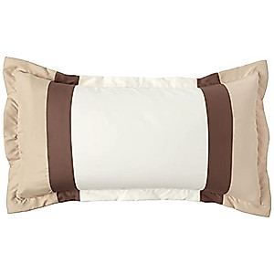 Chic Home Serenity 10 Piece Comforter Complete Bag Stripe Pattern Bedding with Sheet Set and Decorative Pillows Shams Included, King, Beige