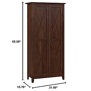 Bush Furniture Key West Kitchen Pantry Cabinet, Bing Cherry