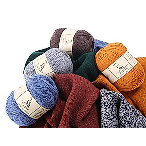 TEHETE Merino Wool Yarn for Knitting 3-Ply Soft Crochet Yarn