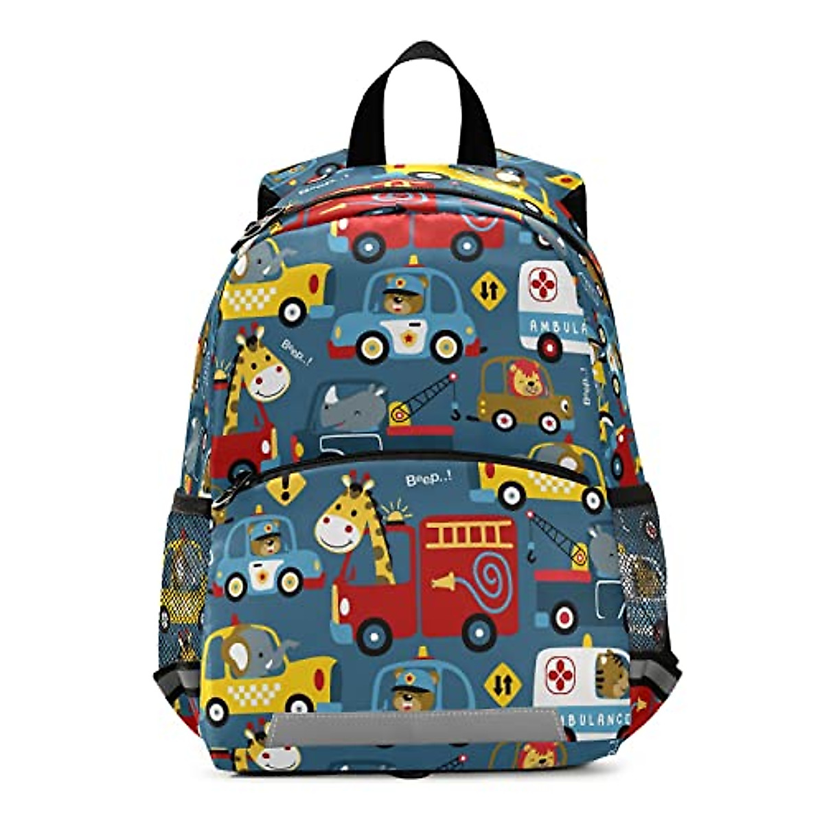Forest Animal Car Truck Toddler Backpack for Kids Boy Girls Age 3-6, Preschool Mini Backpack with Leash