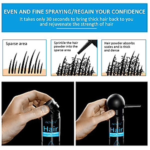Hair Building Fibers,Hair Thickening Fibers Spray Pump 2-in-1 Kit Set,Thicker Fuller Hair in 15 Seconds-Instantly Conceals Hair Loss,Natural Formula Hair Thickener for Fine Hair for Women & Men​