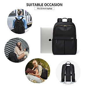 GOLF SUPAGS Laptop Backpack with Separate Laptop Compartment Water Resistant Computer Backpacks Fits 15 Inch Notebook Travel Work College Bags for Women Girls (Black)