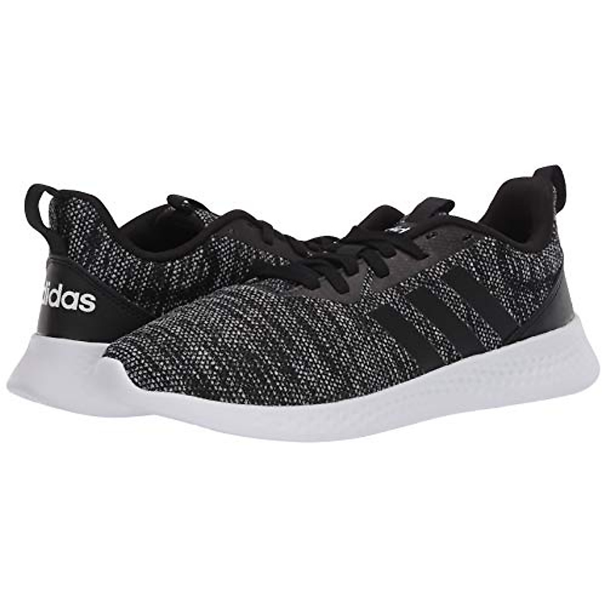 adidas Men's Puremotion Running Shoe, Black/Black/White, 11