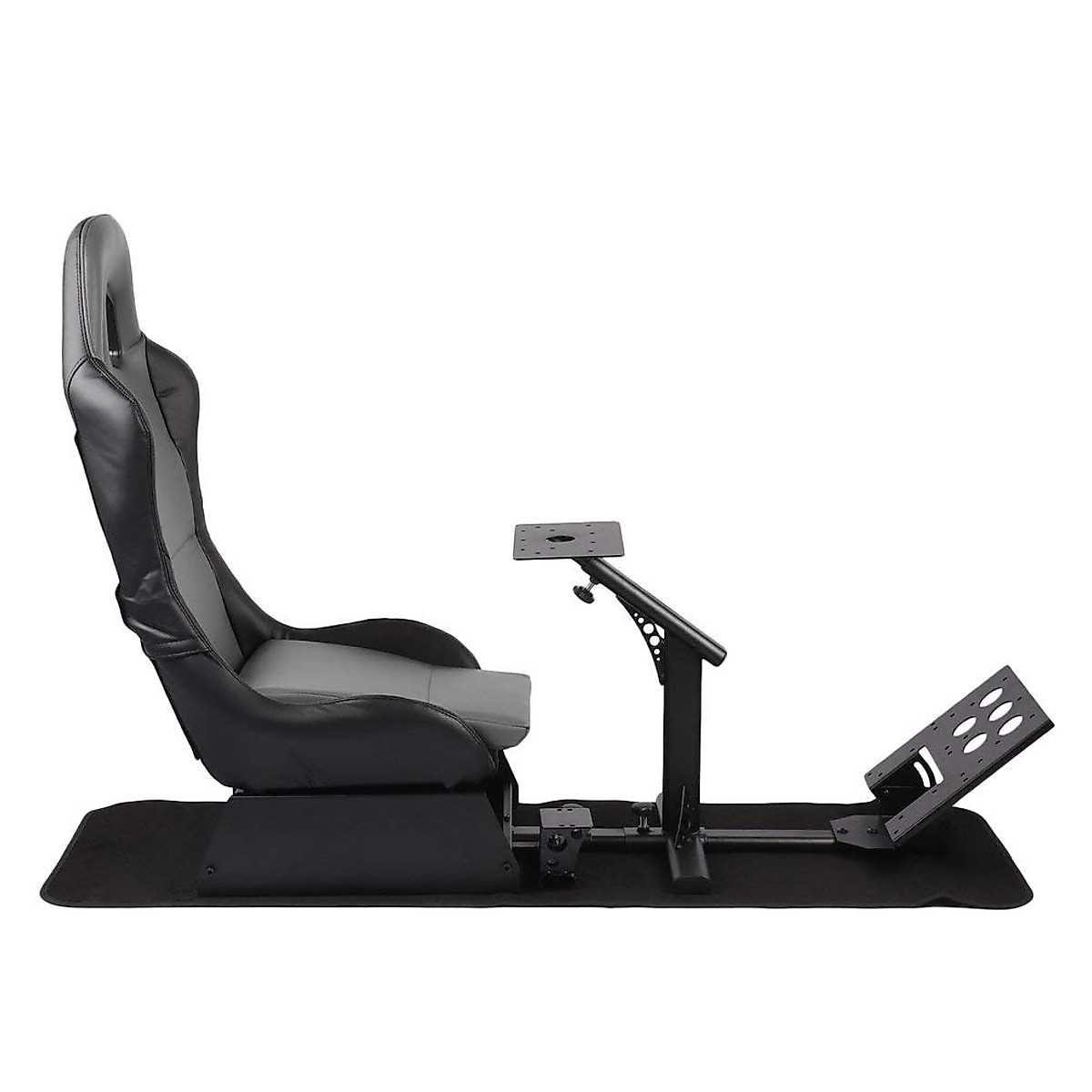 Racing Simulator Seat with Steering Wheel Support Durable Driving Seat (Black)