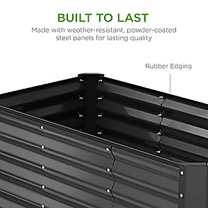 Best Choice Products 4x2x2ft Outdoor Metal Raised Garden Bed, Deep Root Planter Box for Vegetables, Flowers, Herbs, and Succulents w/ 119 Gallon Capacity - Charcoal