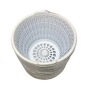 Generic Set of 6 White Laundry Basket Lightweight One Bushel Capacity laundry hamper with lid Plastic storage baskets 1 Gift For home and garden use (17.5” x12”)