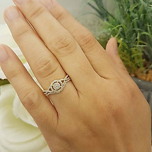 Dazzlingrock Collection 0.25 Carat (Cttw) 10K Diamond Twisted Split Shank Engagement Ring Set 1/4 CT, Yellow Gold, Size 7.5