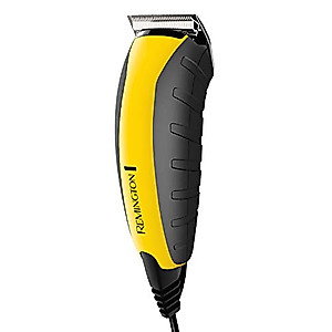 Remington HC5855 Virtually Indestructible Haircut Kit & Beard Trimmer, Hair Clippers for Men (15 pieces) , Yellow