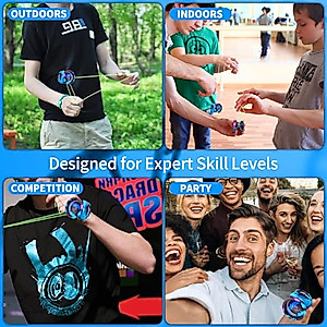 WATIEOBOO yoyo Professional Responsive Yoyo Bearing for Kids 8-12 Beginner Unresponsive Yo yo Bearing for Fingerspin yoyos Tricks with Yoyo Accessories-Dark Blue Pink