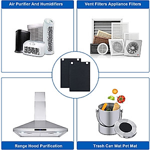 JASENG 2 Pack Carbon Pre Filter 48"x8" Cut to Fit Compatible with Honeywell Air Purifiers Universal Replacement Activated Charcoal Pad Air Filter fits Furnace Filters Trash Cans and Air Conditioner