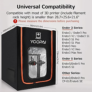 3D Printer Enclosure with LED Lighting, Fireproof Dustproof Tent Constant Temperature Protective Cover for Creality Ender 3/Ender 3 Pro/Ender 3V2/Ender 3S1/Neo/Anycubic Elegoo, Medium