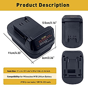 BTRUI for Dewalt 20V to Milwaukee 18v Battery Adapter, DL18ML / DW18ML Battery Adapter, Put for Dewalt 20V Battery Convert to for Milwaukee M18 18V Tool