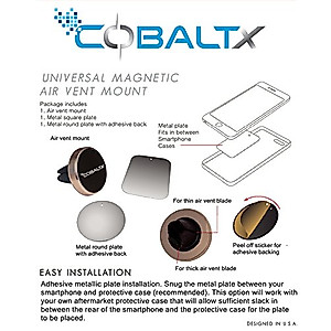COBALTX Universal Magnetic Air Vent Mount Ultra-Compact Compatible with iPhone X/10/8/7/6 S8/S7/S6 iOS/Android Smartphone Universal Car Mobile Phone Mount Snap Technology Smartphones Mini (Rose Gold)