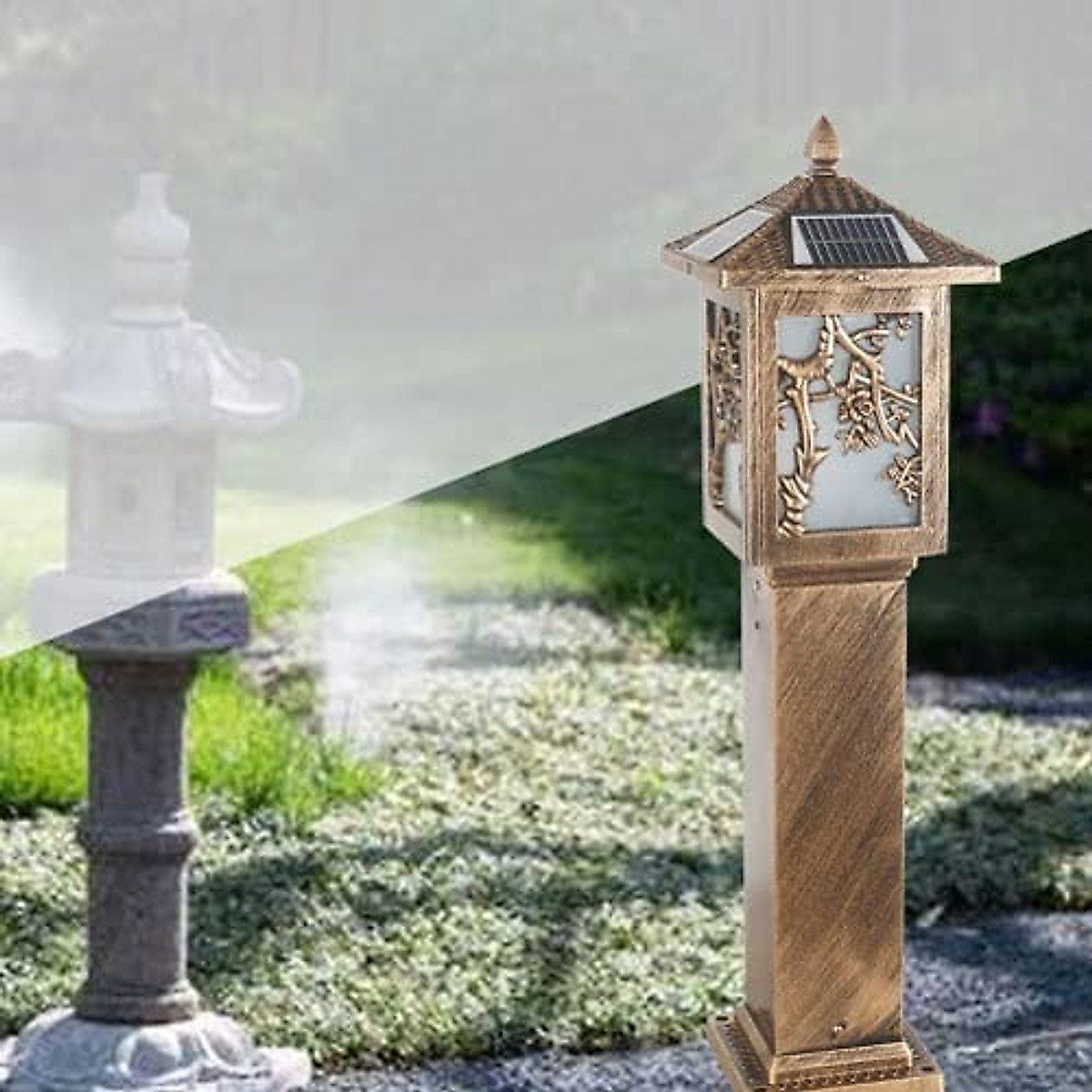 XMFXIAO Waterproof Outdoor Solar Column Head Light Home Garden Lighting Lawn Lamp Camping Convenient Night Lighting Equipment Modern Minimalist Villa Wall Decoration Lamp
