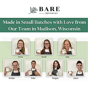 Bare Botanics Natural Body Scrub (Coconut Vanilla) – Gentle Exfoliator & Super Moisturizer | Includes a Wooden Spoon | No Synthetic Fragrances, No Nut Oils, Ready to Gift | Net Weight 24oz