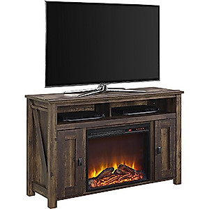 Ameriwood Home Farmington Electric Fireplace TV Console for TVs up to 50", Rustic