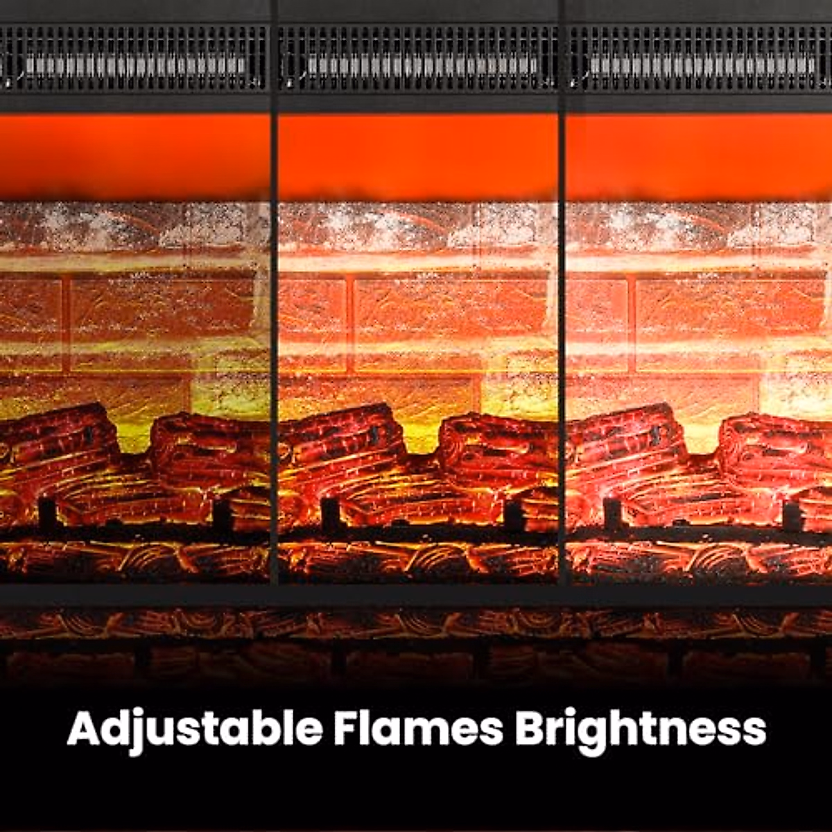 LGHM 44" Electric Fireplace with Mantel, Portable Freestanding Wood Stove Heater, Realistic 3D Dancing Flame Effect and Stacked Stone Surround, Remote Control Timer for Living Room, Bedroom…