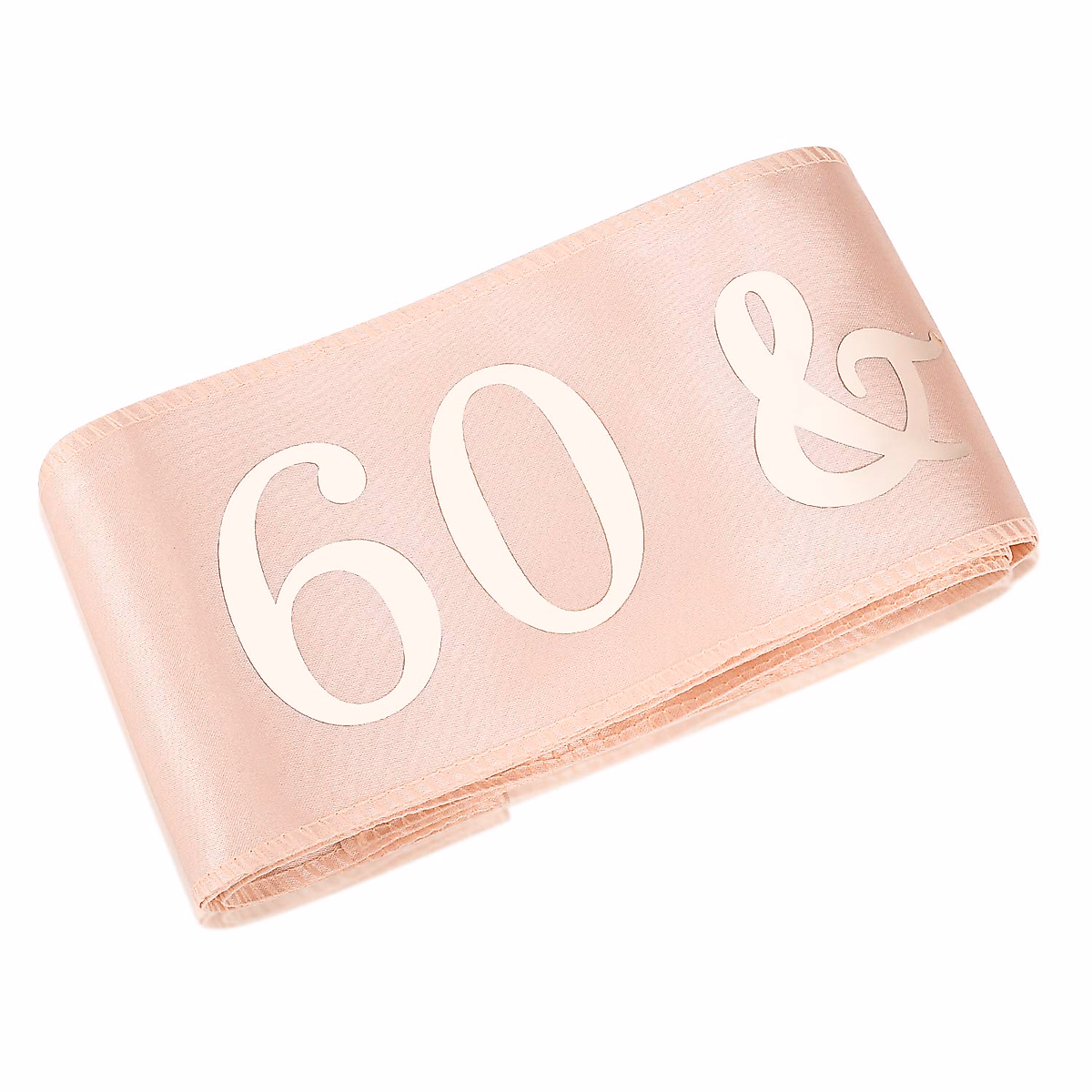 HOWAF Rose Gold 60th Birthday Sash, 60 and Fabulous Birthday Satin Sash for 60th Birthday Decorations Women 60 Birthday Gift Party Accessories, One Size