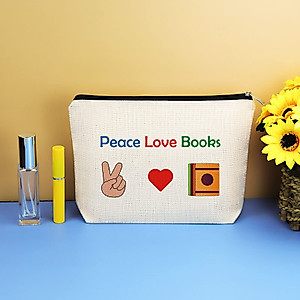 Book Lover Gifts Makeup Bag Reading Book Club Cosmetic Bag Bookworm Gift Librarian Gift Bibliophile Gifts for Women Bookish Gift Christmas Birthday Gift for Reader Writers Reading Lover Travel Bag