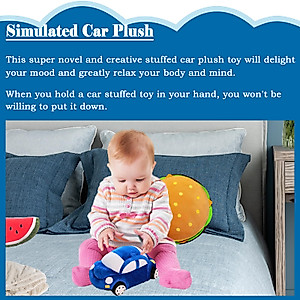 zhidiloveyou Car Plush Blue Stuffed Car Shaped Pillow Cute Toy Decor Gifts for Kids 11.8 inch