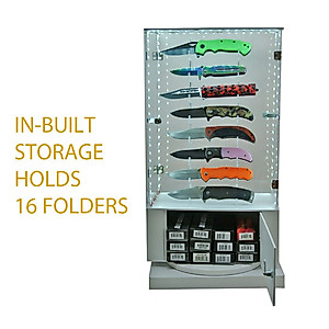 Folding Knife Display Stand Acrylic 16 Piece LED Rotating