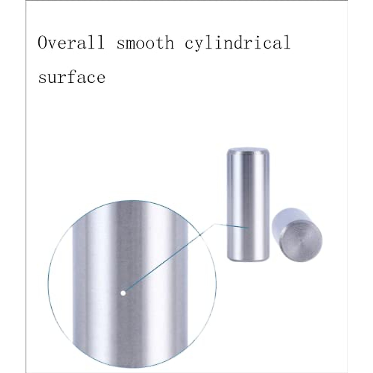 100 Pieces 304 Stainless Steel Cylindrical locating Dowel pin,Diameter 1.5mm; Total Length 6mm.